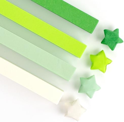 Amazon.com: Bouiexye 540 Sheets Star Strips, Green Gradient Color ...