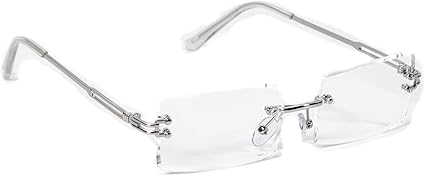 Rectangular Men's Women's Stylish Silver Wire Frame Vintage Luxury ...