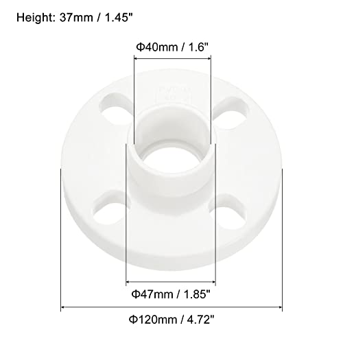 PATIKIL 40mm/1.6 Inch PVC Pipe Fitting, 2 Pack Flange Pipe Socket ...