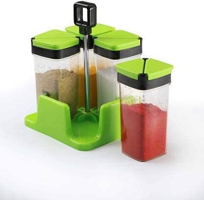 Buy SUNPEX Transparent Pack of 4 Piece Jar Spice Rack/Container Spice ...