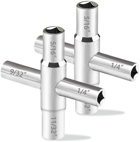 2 Pieces 4 Way Sillcock Key Steel Sillcock Wrench Water Utility Key for ...