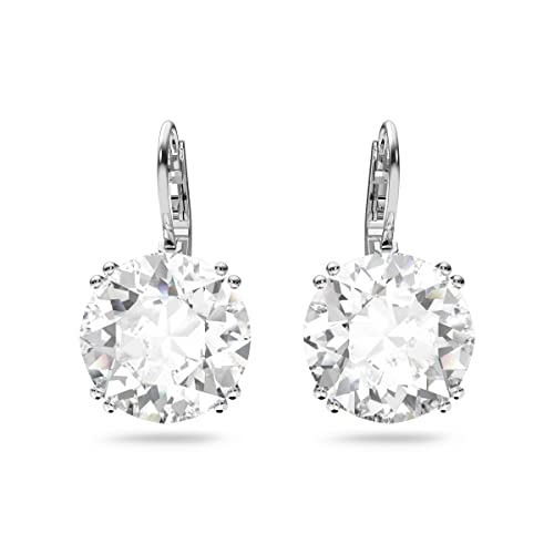 Swarovski Millenia Earrings, Round cut crystal, White, Rhodium plated ...