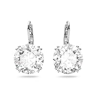 Swarovski Millenia Earrings, Round cut crystal, White, Rhodium plated ...
