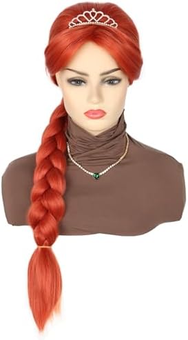 Amazon.com: Topcosplay Girls Princess Costume Wig Red Braids Wig ...