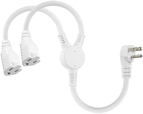 KUNCAN Power Y-Splitter Extension Cord - 1FT 16AWG 2-Outlet Splitter ...