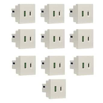 USB Outlet Extender, 10pcs USB Type C Wall Outlet Recessed Anti Reverse ...