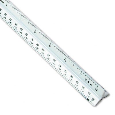 Staedtler Triangular Scale Plastic Architects Ruler, 12", White with ...