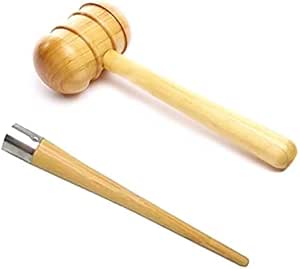 Amazon.com : Sports Cricket Wooden Bat Knocking Hammer & Grip Cone ...