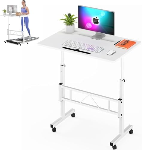 Amazon.com: Eocnrhe Treadmill Desk, Mobile Small Standing Desk with ...