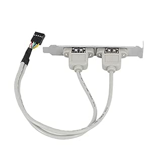 iParn 2 Ports USB 2.0 Header Port Slot Plate Adapter Panel Cable Female Screw to Motherboard ...