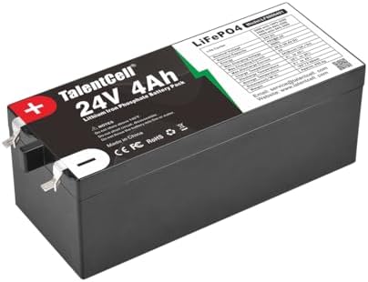 Amazon.com: Talentcell 24V 4Ah LiFePO4 Lithium Battery Pack, 96Wh Deep ...