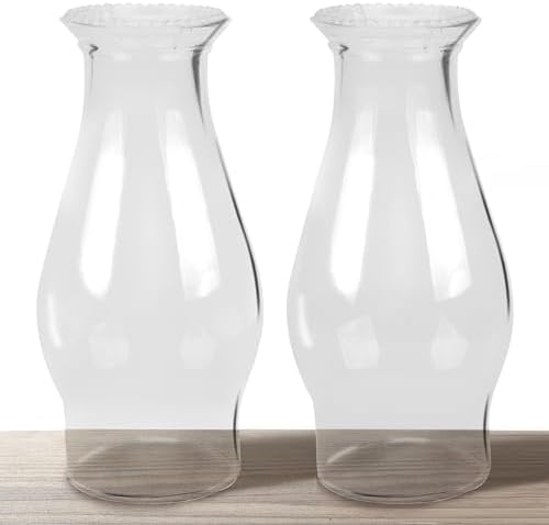 Oil Lamp Chimney Replacement – Clear Hurricane Lamp Glass Shade (Wave ...