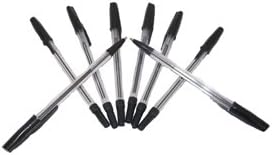 100 x Quality Black Medium Tip Ball Point Biro Pens : Amazon.co.uk ...