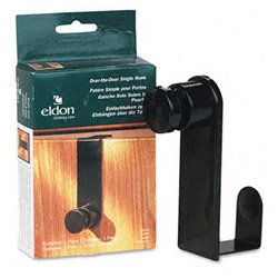 Over-The-Door Single Hook, Polystyrene, 1-5/8 x 3-3/4 x 5-5/16, Black ...