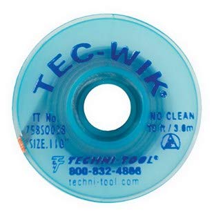 Techni-Tool Tec-WIK® No Clean Desoldering Braid .110 x 10' Size #4 Blue ...