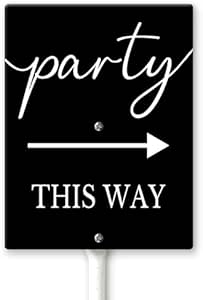 Amazon.com : Ymaotrade Party This Way With Right Arrow Directional Yard ...