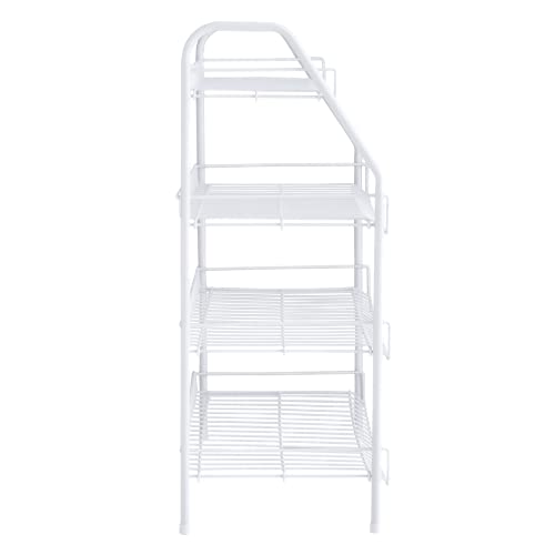 Rubbermaid 4-Tier Wire Shoe Rack, White, Simple Assemble, Storage Shelf ...