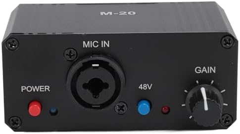 Amazon.com: Microphone Preamplifier, High Gain 48V Power Audio ...