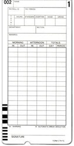 Amazon.com : 200 COMPUMATIC Compatible CTR-TC Time Cards for Icon CT ...