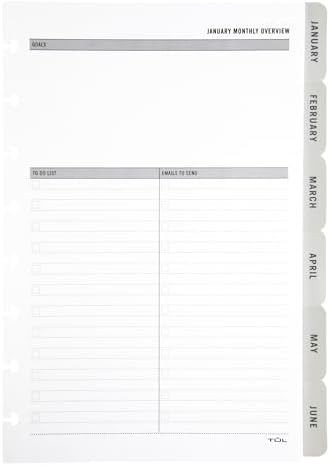 Amazon.com : 2025 TUL® Discbound Monthly Planner Refill Pages With 12 ...