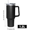 HNCY Mug Isotherme avec 2-en-1 Couvercle, 1180ML Tumbler avec Paille et ...