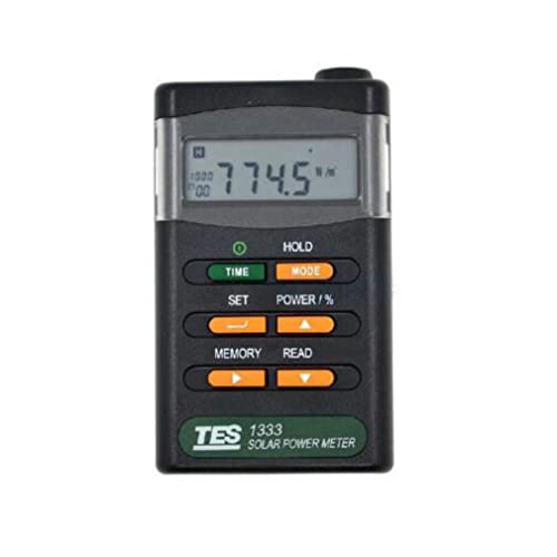 TES 1333 Solar Power Meter Tester Range 400-1100nm 2000W/m2 Digital ...