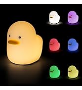 UNEEDE LED Cute Bean Duck Night Light, DoDo Duck Silicone Nursery Night ...