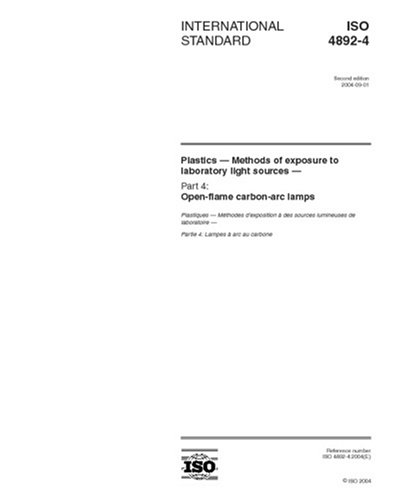 ISO 4892-4:2004, Plastics - Methods of exposure to laboratory light ...