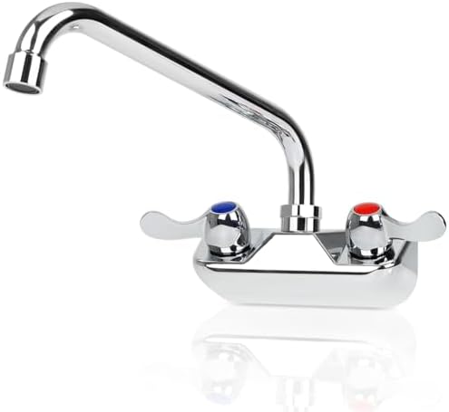KWODE 4” Center Commercial Hand Sink Faucet with 6” Swivel Spout, Dual ...