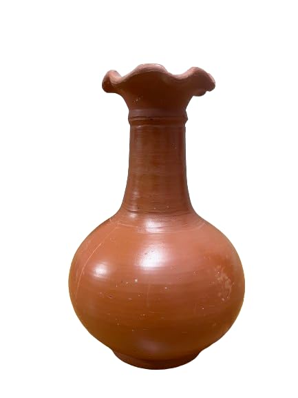 Buy HPW 8 Inch Terracotta Earthenware Clay Flower Vase for Home ...