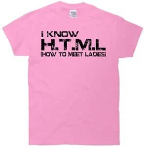 Amazon.com: I know HTML T-Shirt pink 3XL Pink : Everything Else