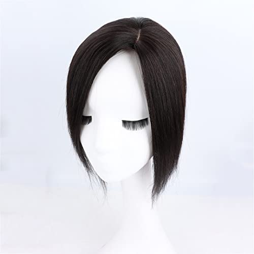 Straight Silk Base Human Hair Topper One Piece Side Part Forehead ...