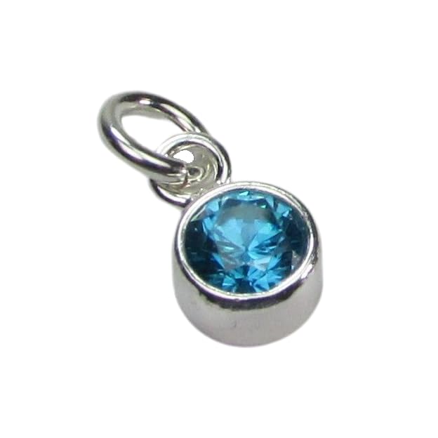 Amazon.com: Tiny Birthstone Charm Sterling Silver Cubic Zirconia ...