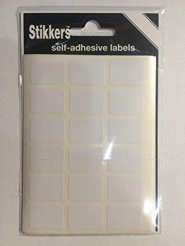White Self Adhesive Sticky Labels (16mm x 22mm - 126 Stickers) : Amazon ...