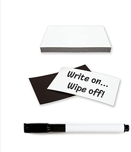 TMS Magnetic Labels Dry Erase | Reusable White Magnets with Dry Wipe ...