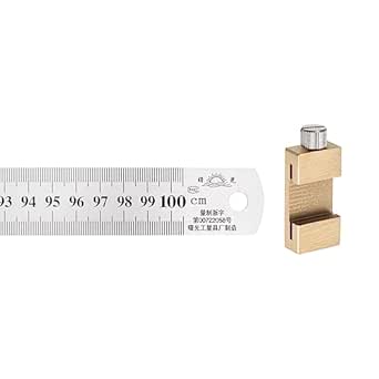 Amazon.co.jp: uxcell Stainless Steel Ruler with Scriber Block 100cm ...