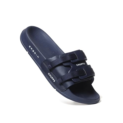 CHUPPS Element Navy Drift Orthopedic Slippers | Soft Footpharma Footbed ...