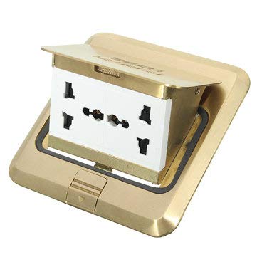 Generic 10A Brass Universal Floor Ground Electric Socket With 6 Ports ...
