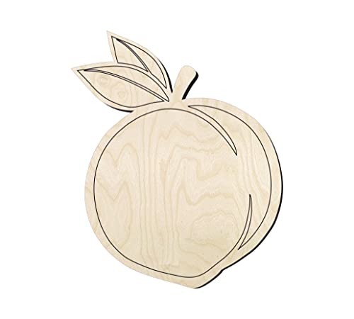 Amazon.com: Peach Wood cutout for crafts, wooden craft peach summer kid ...