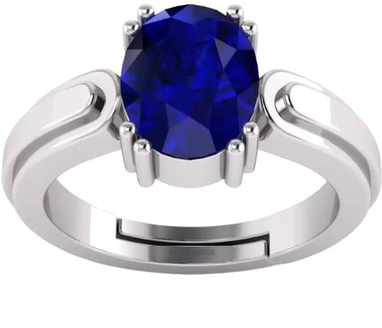 Buy Seven-Hills Elegant Blue Sapphire Ring 7 Ratti Original Certified ...