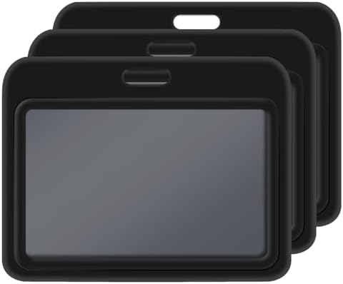 Amazon.com : SIGZKK 3 Pack Black Horizontal Sliding ID Badge Holder ...