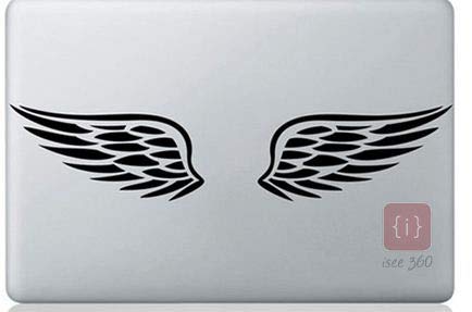 ISEE 360® Birds Wings Laptop Sticker Vinyl Sticker Black for 13 11 12 ...