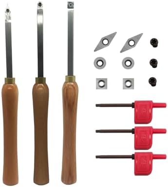 ASZLBYM Woodturning Carbide Lathe Tools, Wood Turning Tool Set of 3 ...