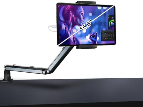 Amazon.com: YCNEW Tablet Desk Mount for ipad, Desk Clamp Aluminum Alloy ...