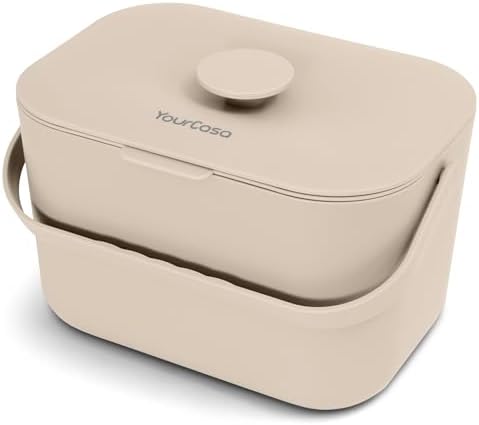 YourCasa Kitchen food waste bin caddy with ergonomic handle ...