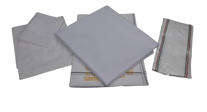 Buy MAMRAJ Men's 5 - Piece Pandit Dhoti Kurta Set, White color | Pure ...