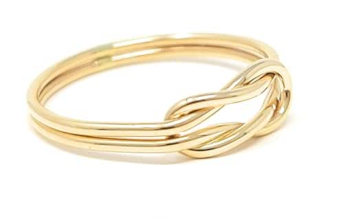 Amazon.com: 10k Solid Gold Infinity Reef Knot Ring (yellow-gold, 2.75 ...
