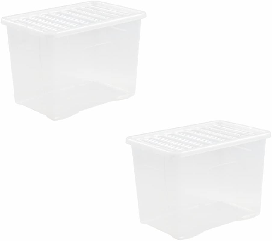 Whatmore CRYSTAL 80L BOX & LID CLEAR 11315 : Amazon.co.uk: Home & Kitchen