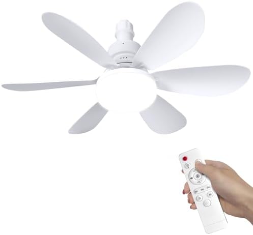 Ouqrret Ceiling Fans with Lights and Remote, 40W E27 Socket Fan Light ...