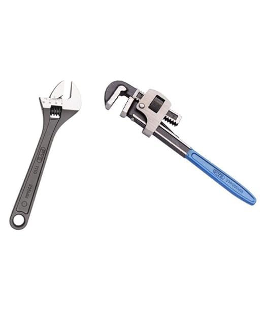 PYE Set of 2 Hand Tool Combo Adjustable Wrench 255 mm (1110) / Pipe ...